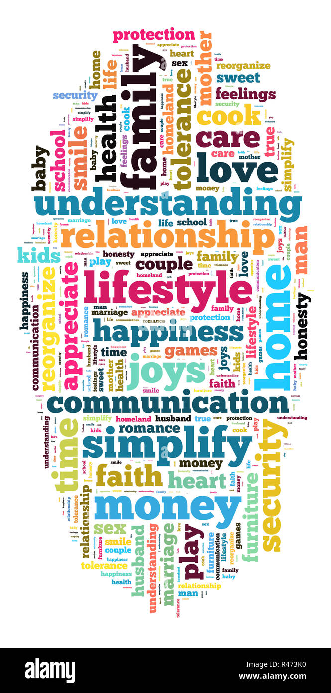 Home and family word cloud concept Stock Photo - Alamy