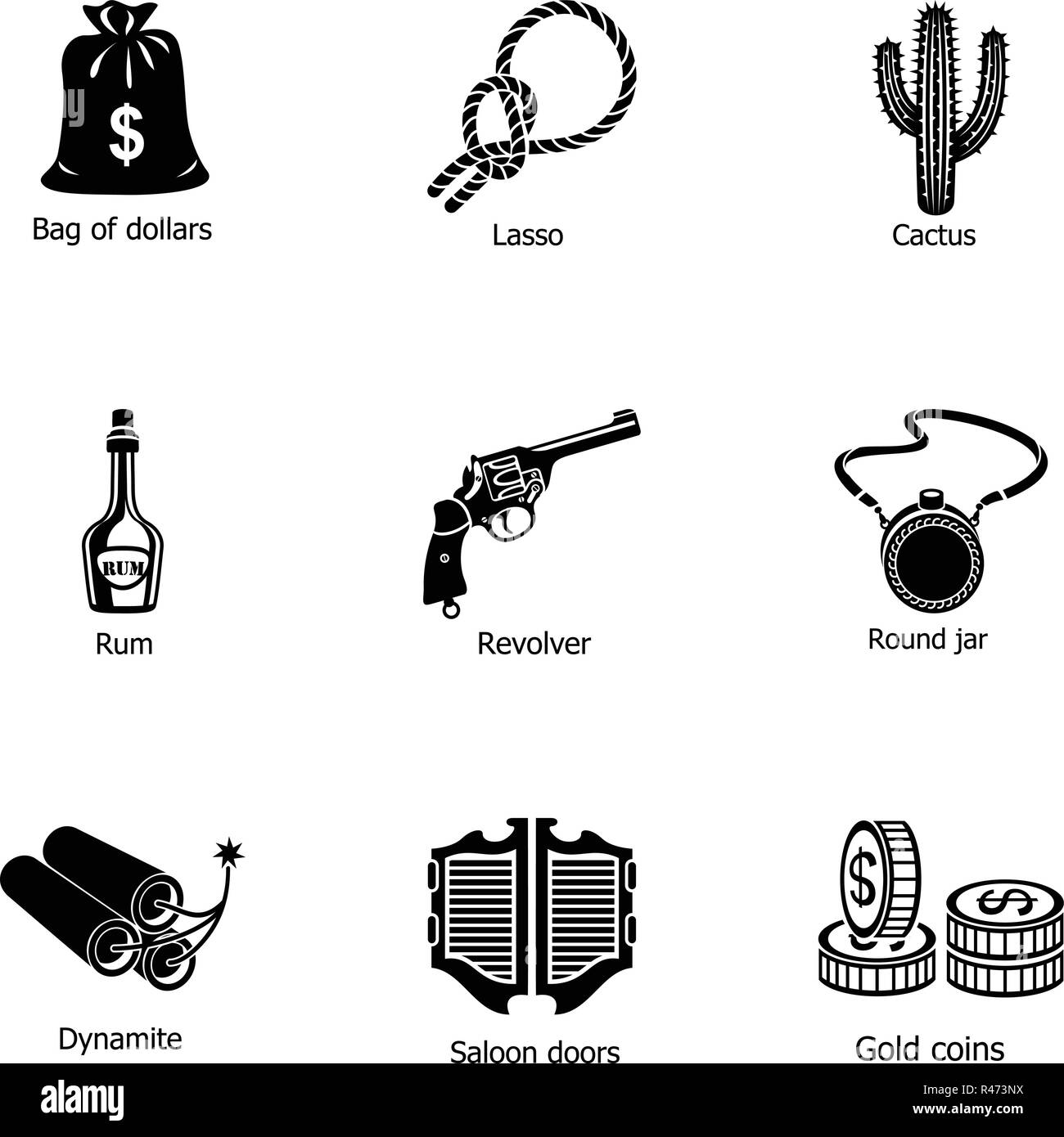 Saloon icons set, simple style Stock Vector Image & Art - Alamy