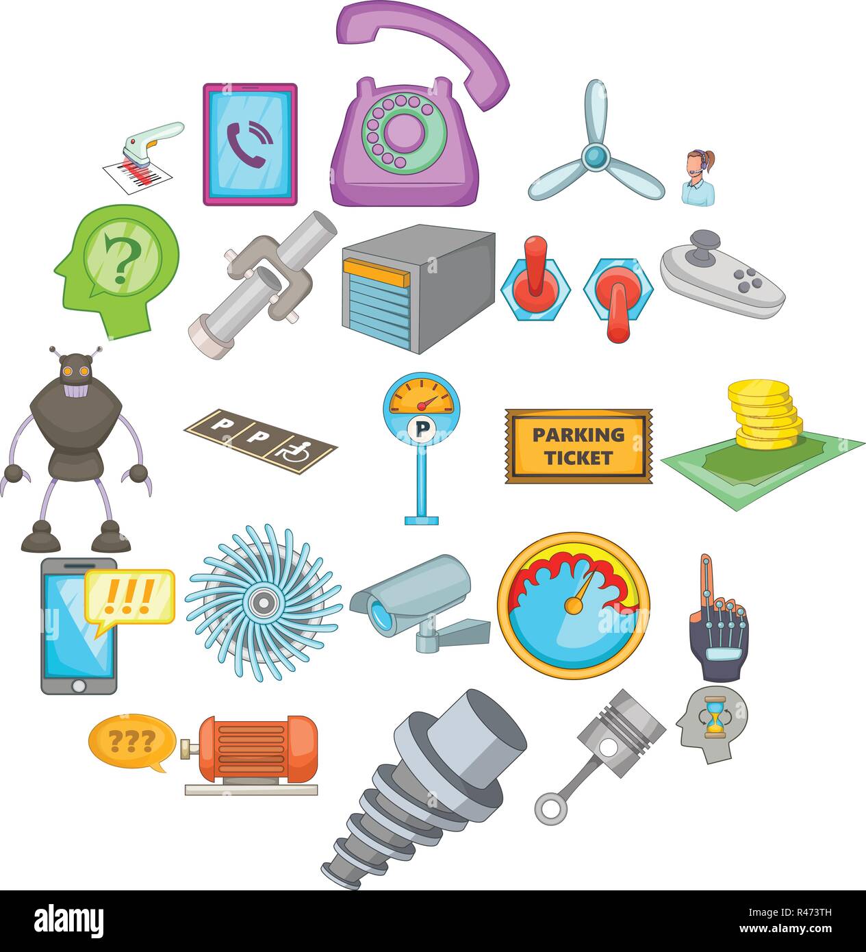 Technical support icons set, cartoon style Stock Vector Image & Art - Alamy
