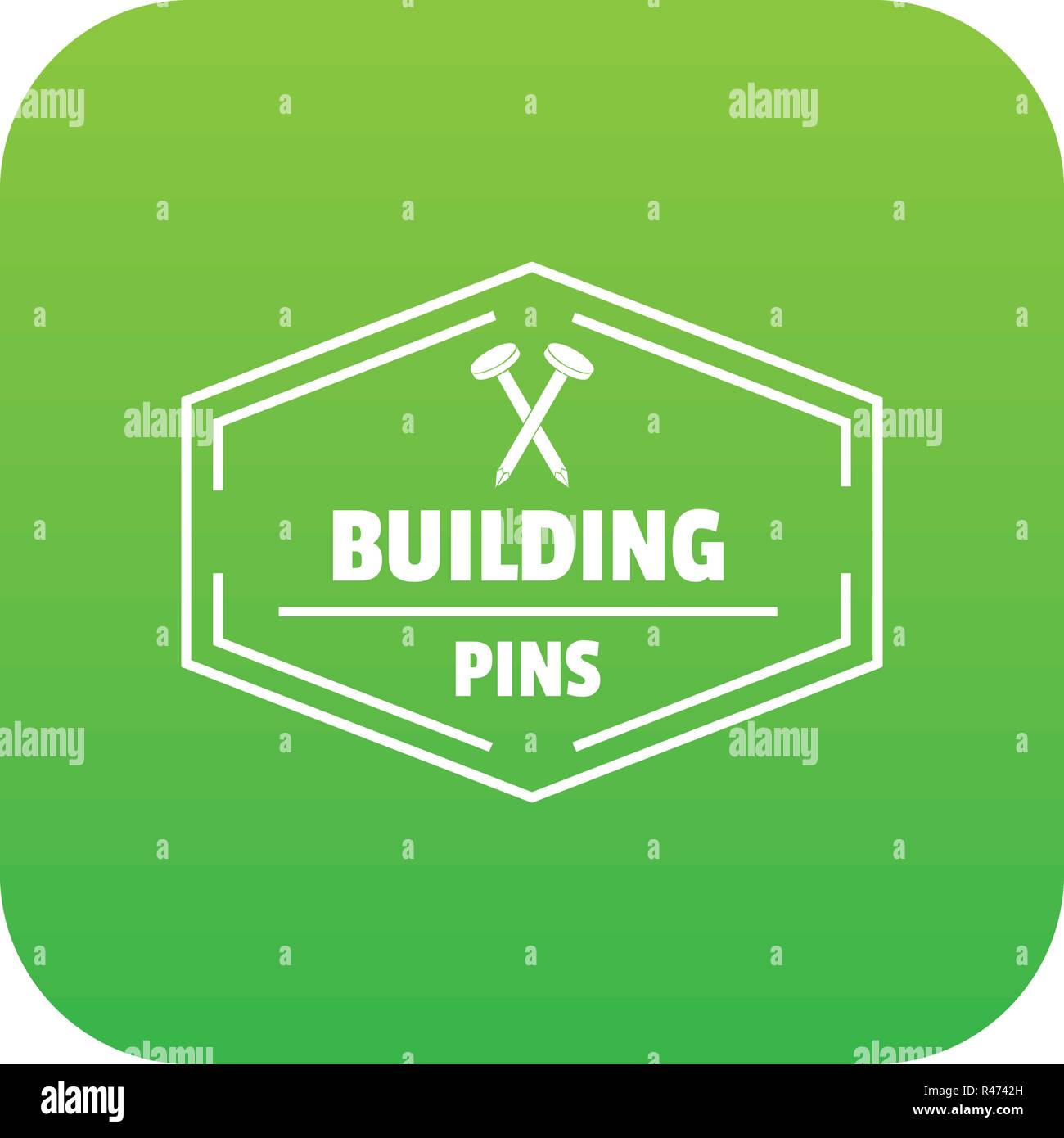 Building pin icon green vector Stock Vector Image & Art - Alamy