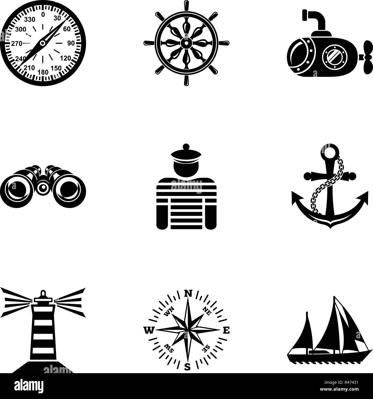 Captaincy icons set, simple style Stock Vector Image & Art - Alamy