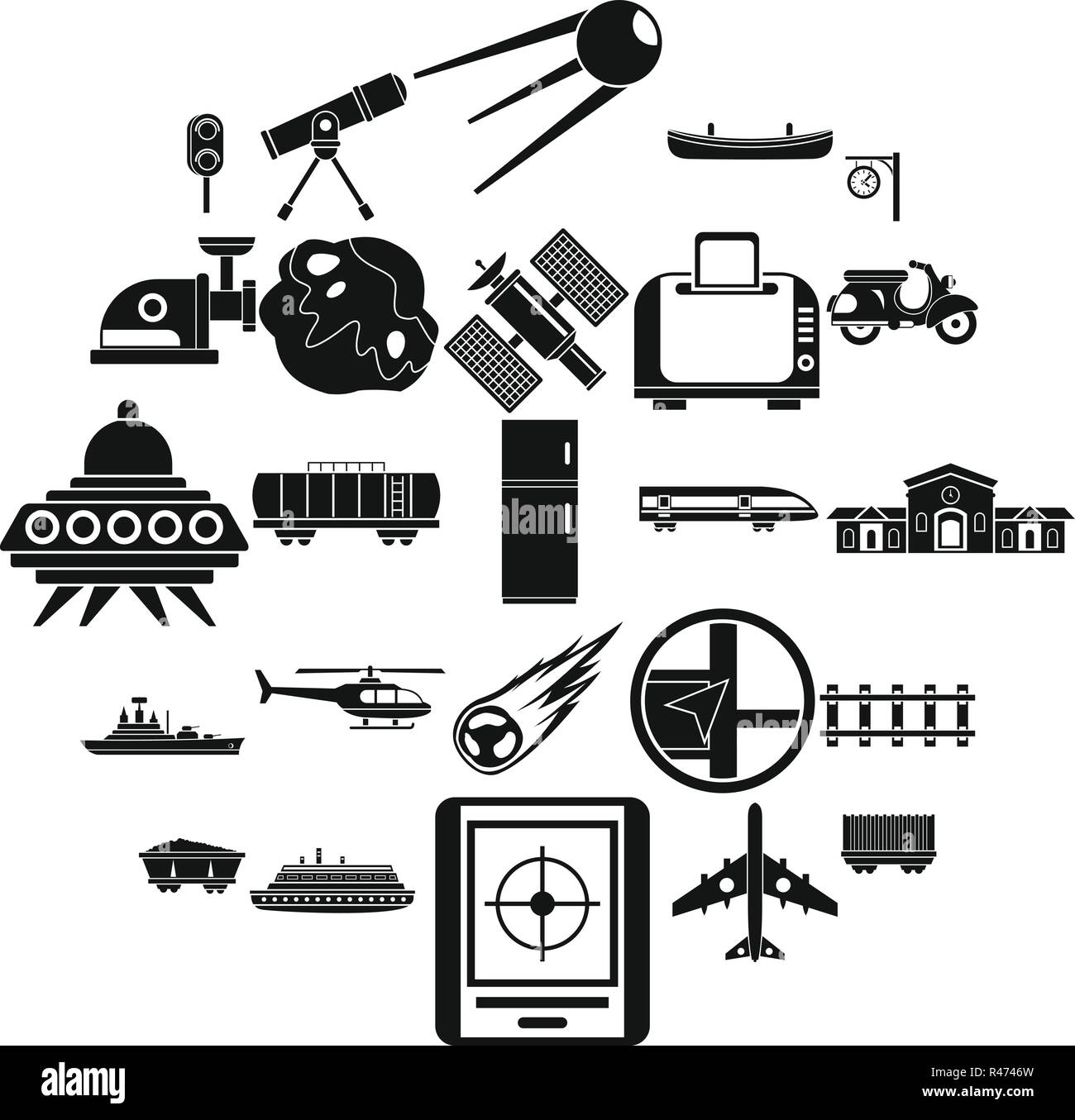 Advanced technology icons set, simple style Stock Vector Image & Art ...