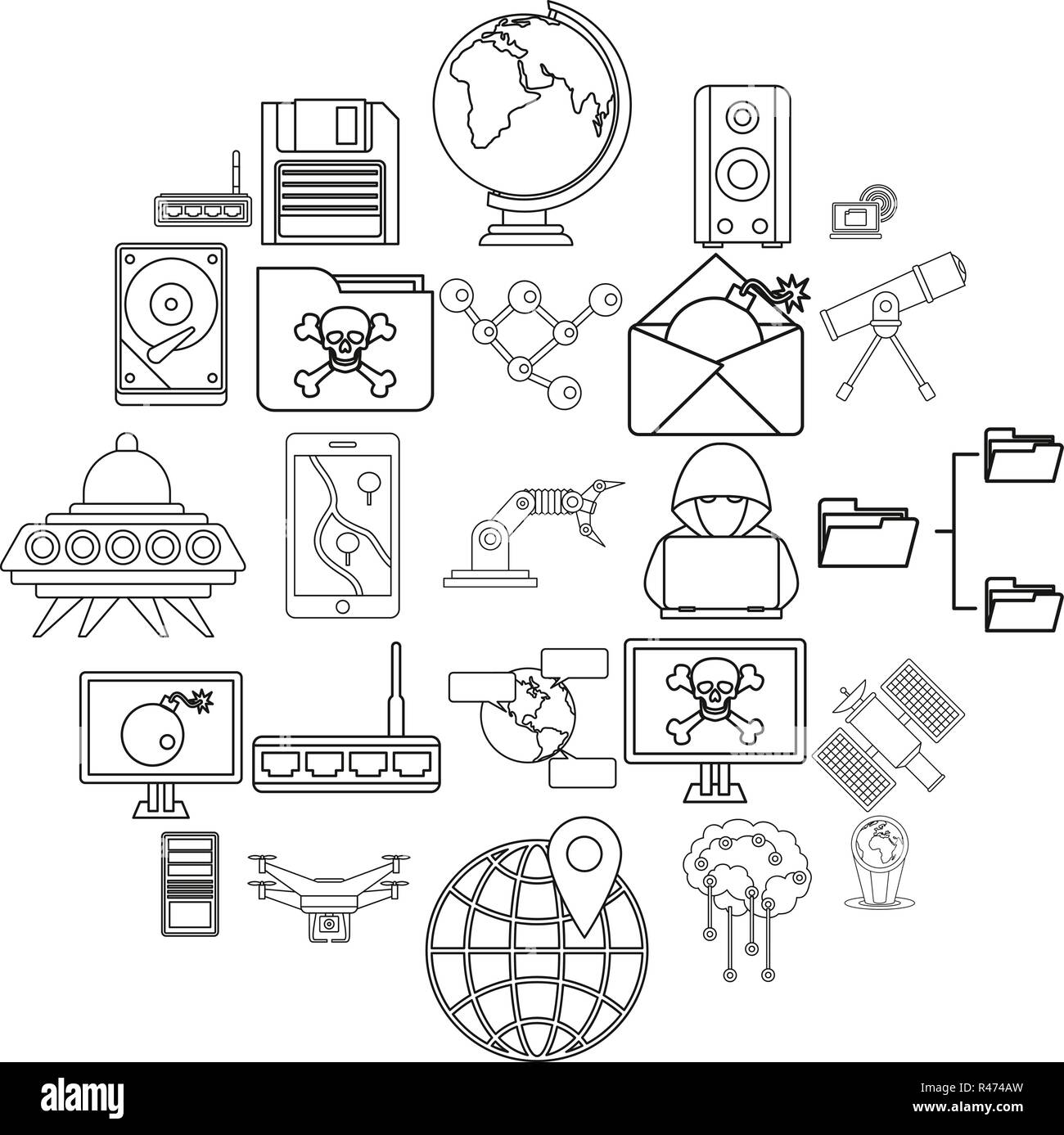 Future icons set, outline style Stock Vector Image & Art - Alamy