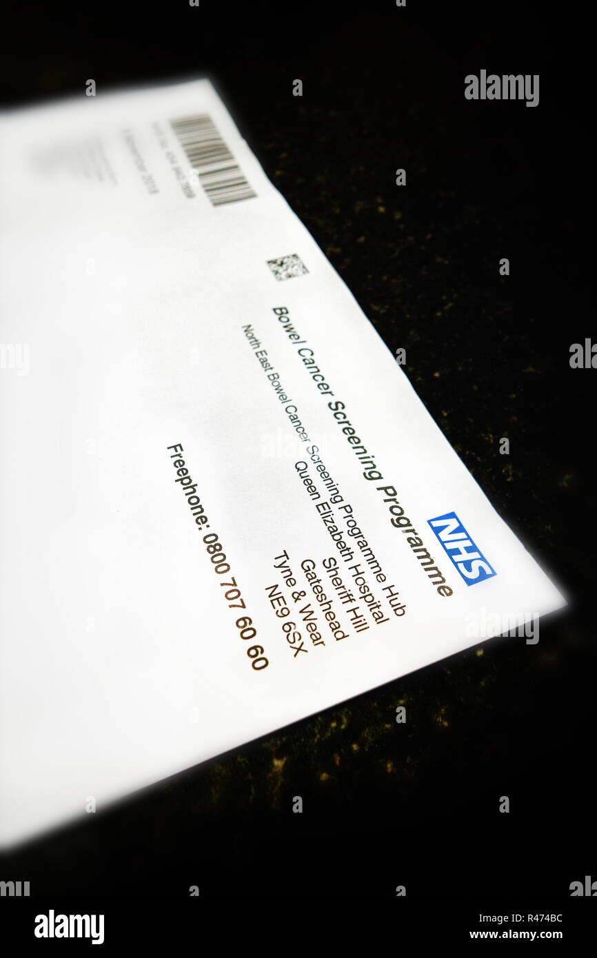 NHS Bowel Cancer Programme letterhead Stock Photo - Alamy