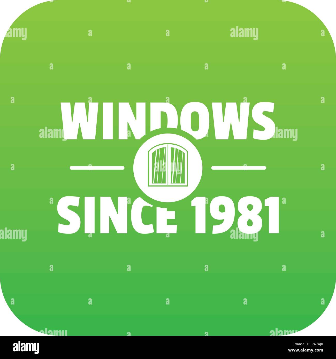 Window icon green vector Stock Vector Image & Art - Alamy