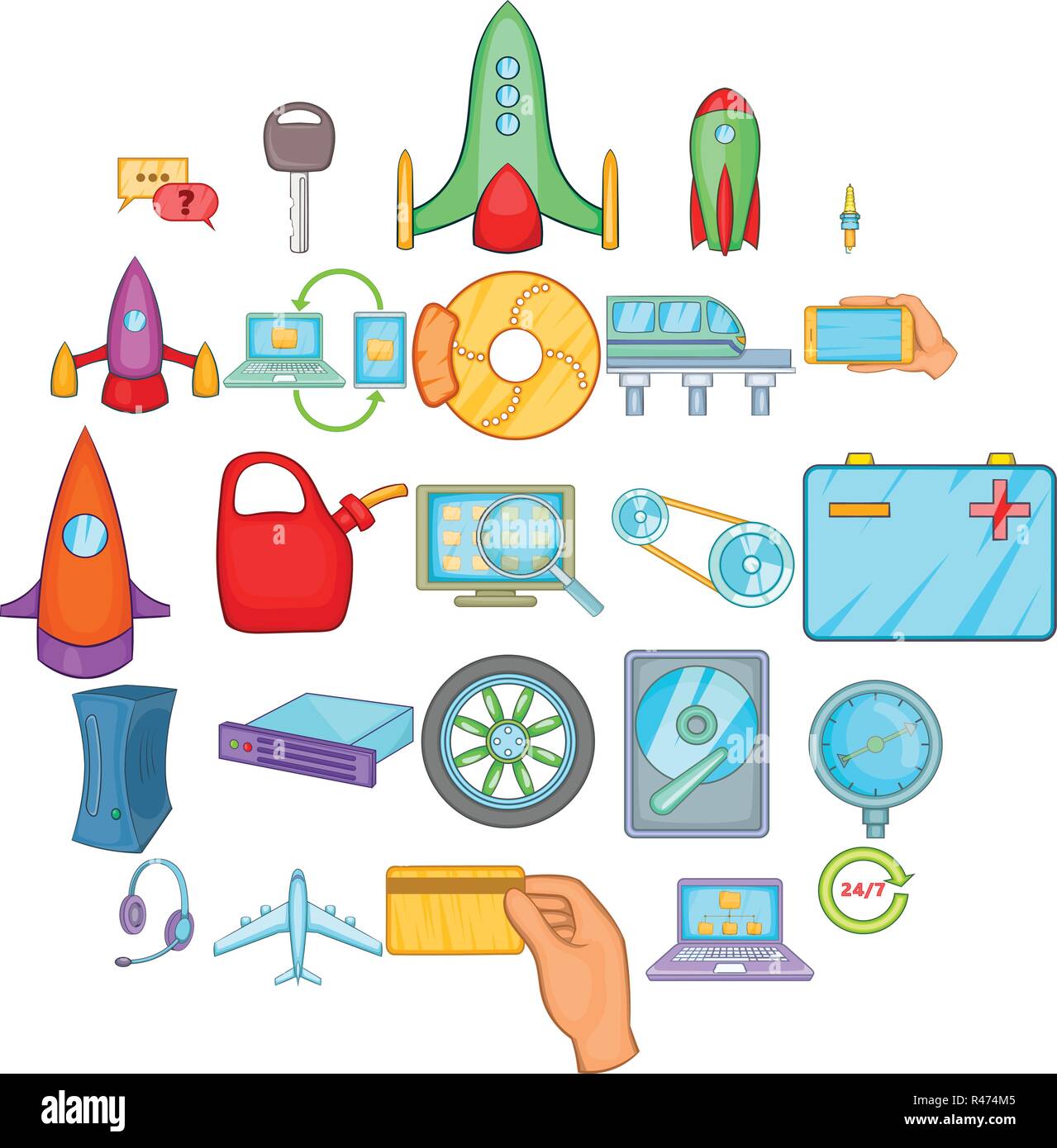 Renewed icons set, cartoon style Stock Vector Image & Art - Alamy