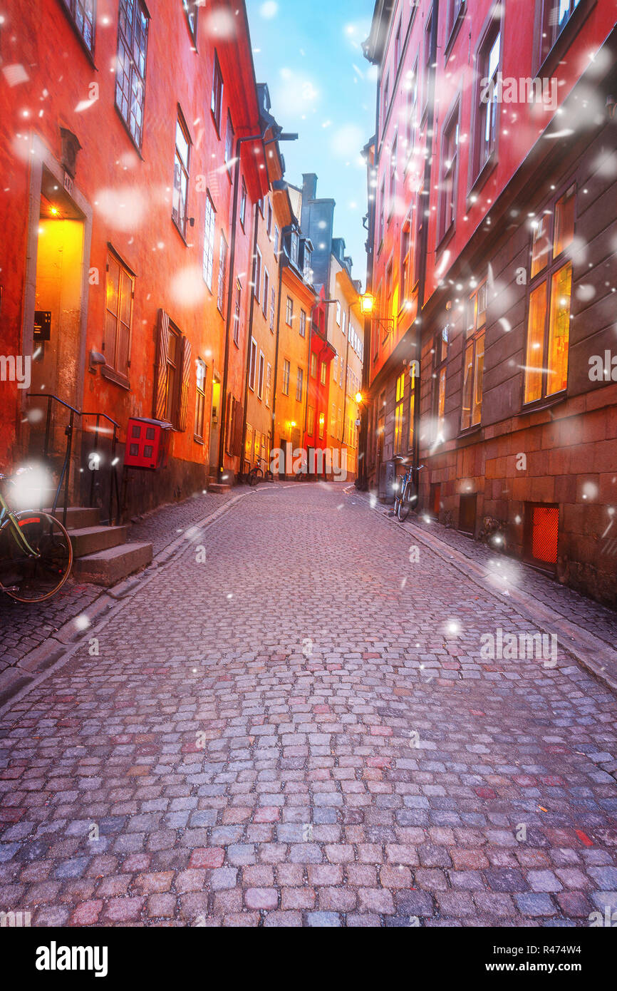 Gamla Stan at night, Stockholm Stock Photo - Alamy