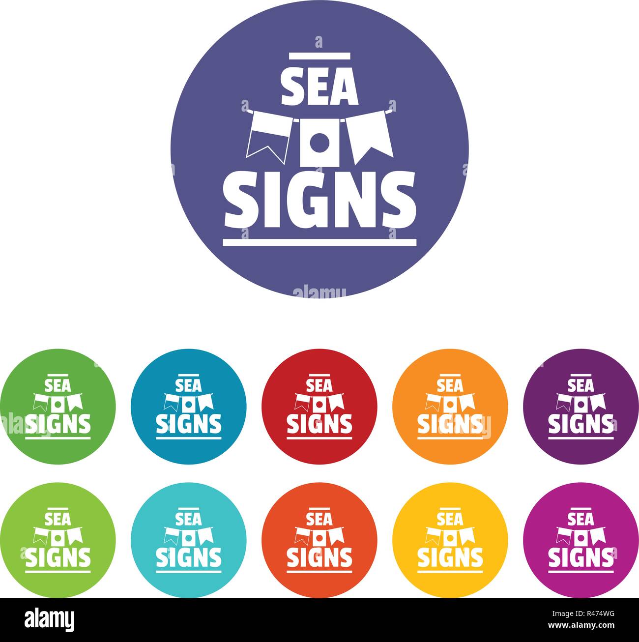 Sea signs icons set vector color Stock Vector Image & Art - Alamy
