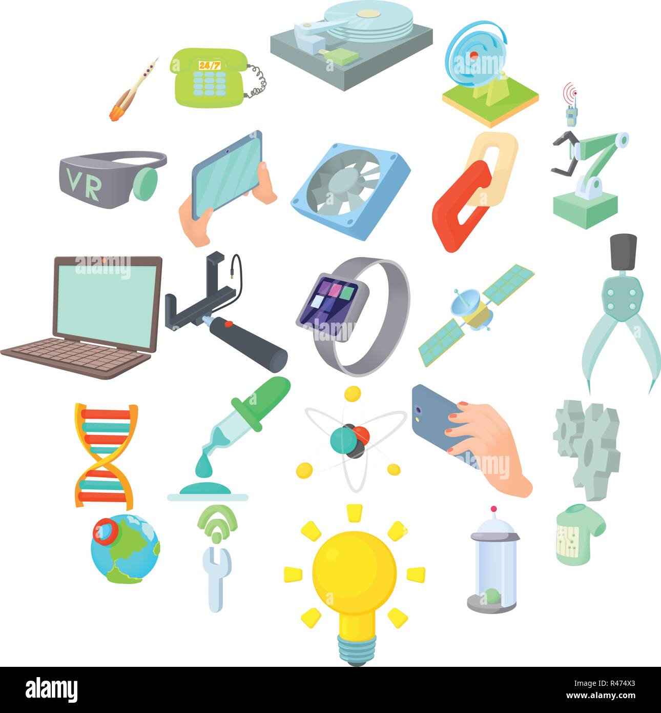 Cosmic technology icons set, cartoon style Stock Vector Image & Art - Alamy