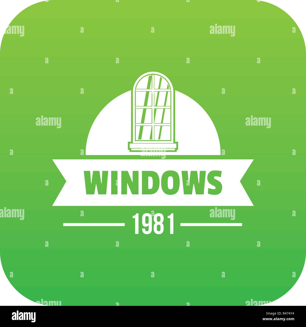 Modern window icon green vector Stock Vector Image & Art - Alamy