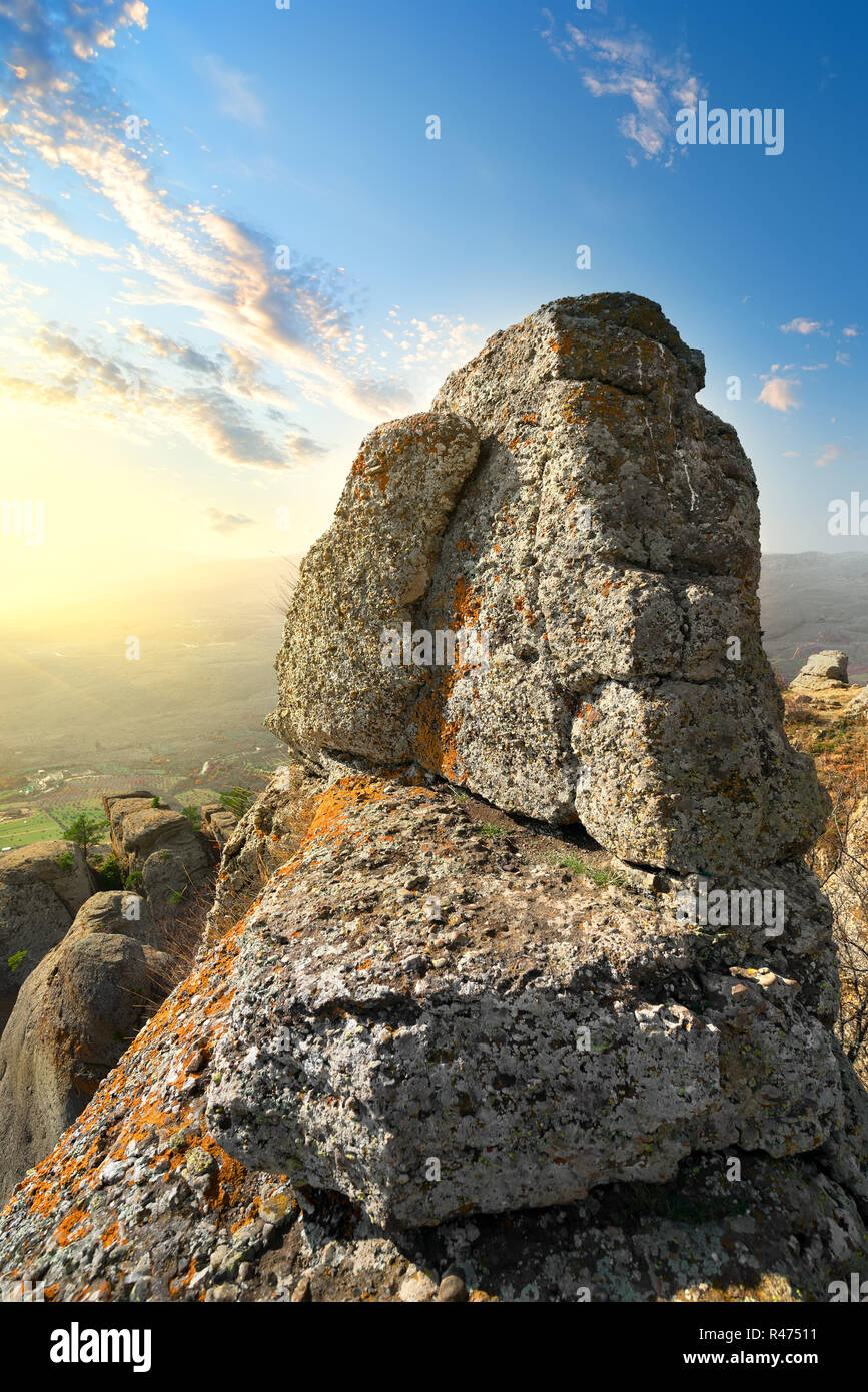 Big rock and sunlight Stock Photo - Alamy