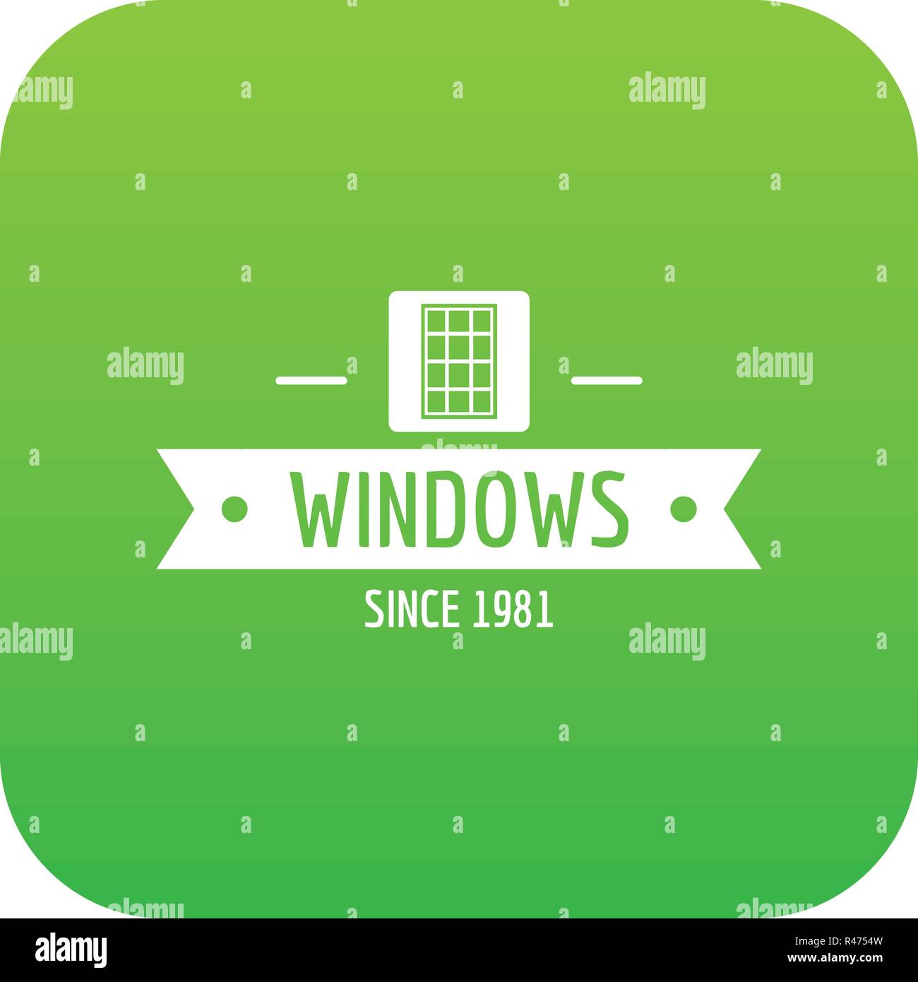Window company icon green vector Stock Vector Image & Art - Alamy