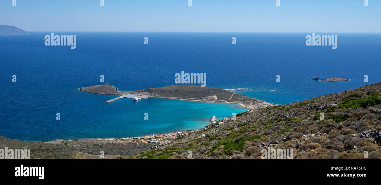 Diakofti port at the Greek island of Kythira. The ship wreck of the ...