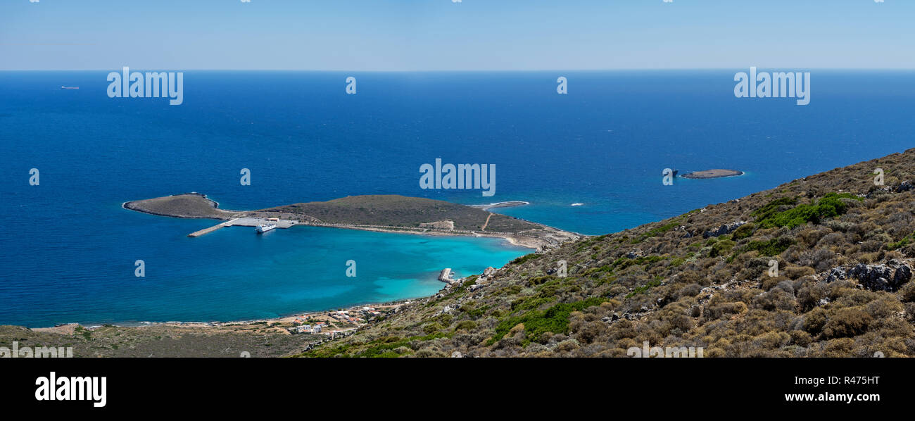 Diakofti port at the Greek island of Kythira. The ship wreck of the ...