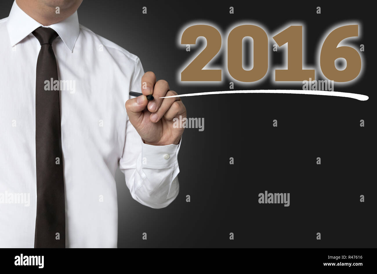 2016 written by businessman background concept Stock Photo - Alamy