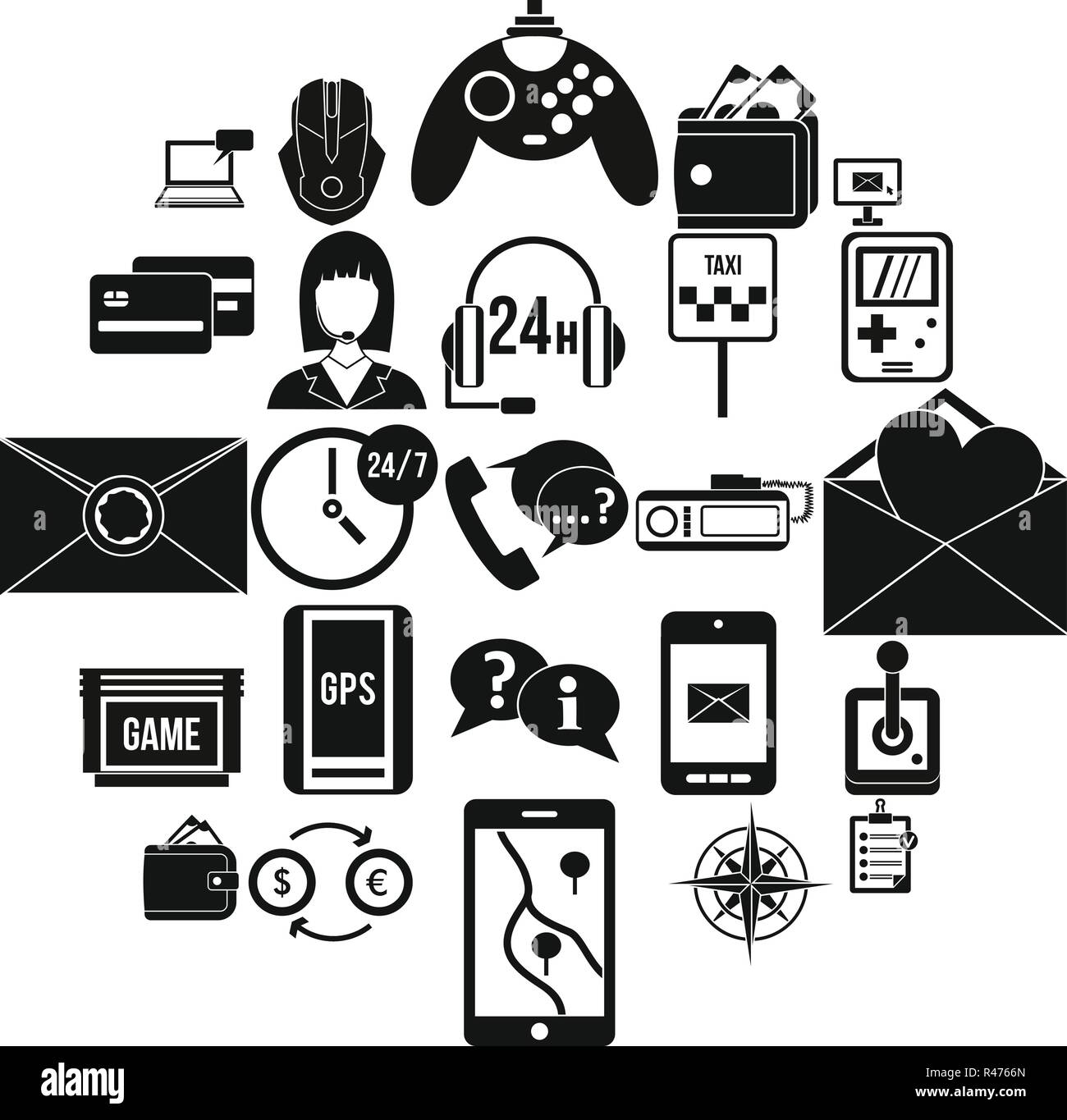 General information icons set, simple style Stock Vector Image & Art ...