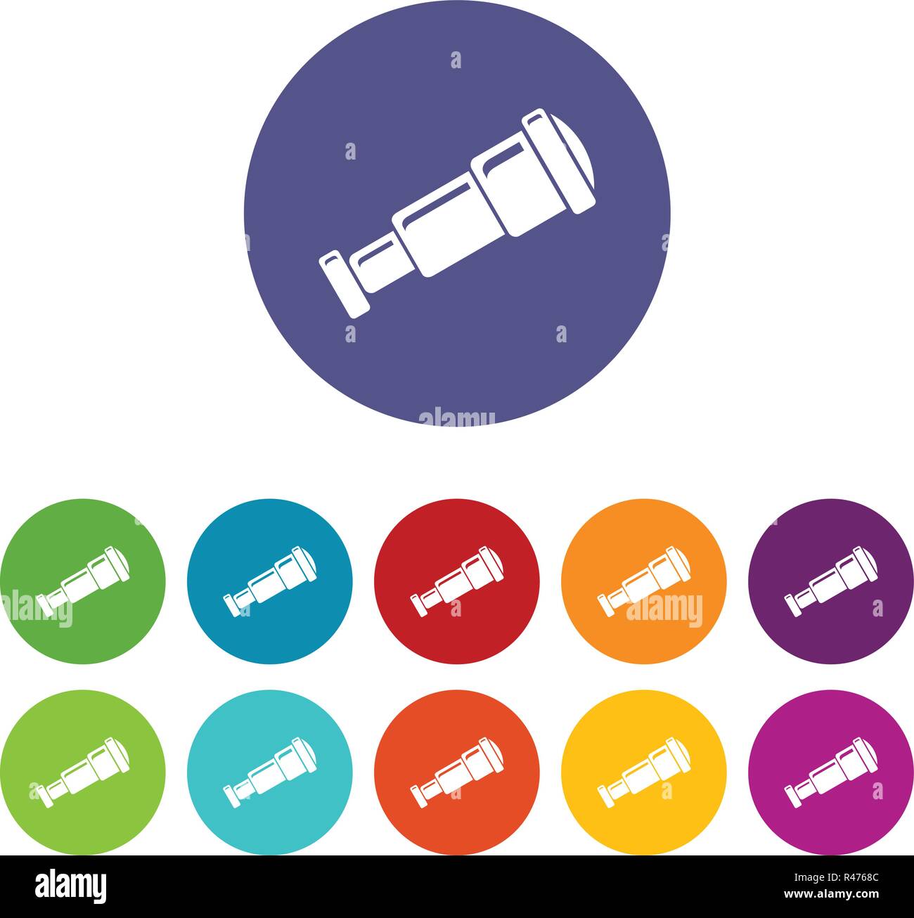 Spyglass icons set vector color Stock Vector Image & Art - Alamy