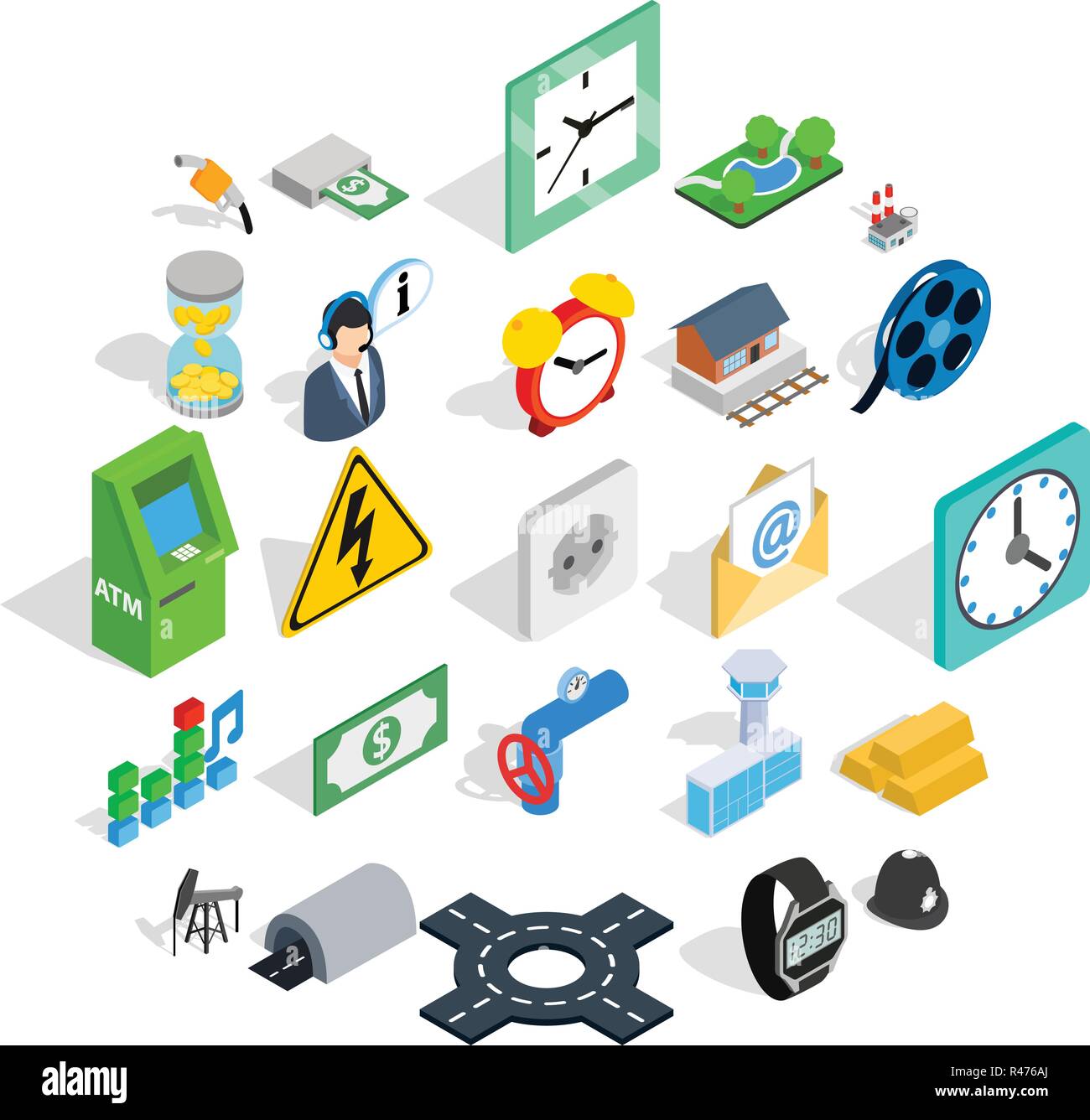 Urban communication icons set, isometric style Stock Vector Image & Art ...