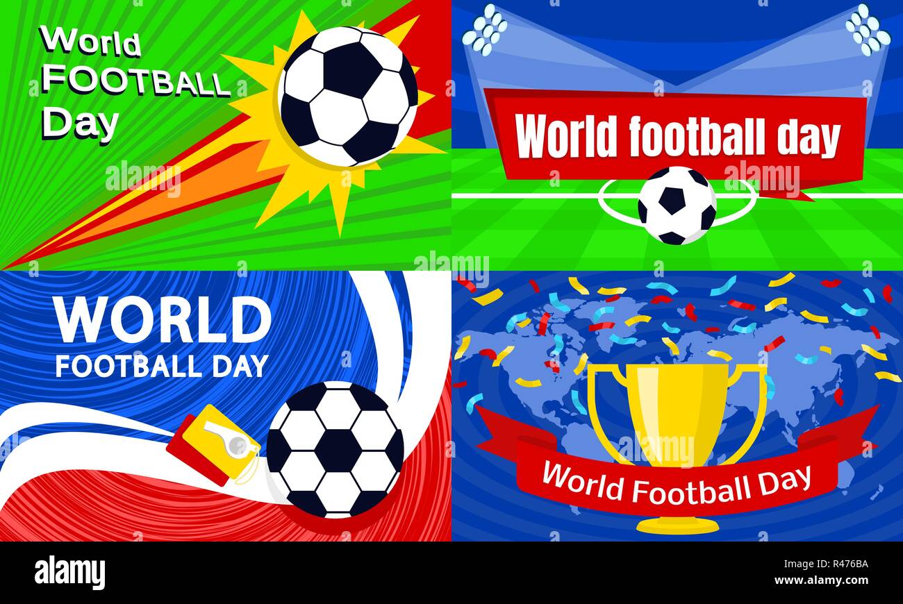 Football Day banner set, flat style Stock Vector Image & Art - Alamy