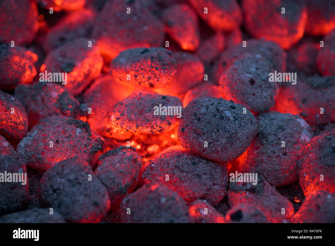 Smoldering coals in cinder Stock Photo - Alamy