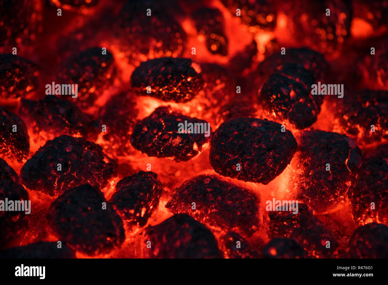 Smoldering coals in cinder Stock Photo - Alamy