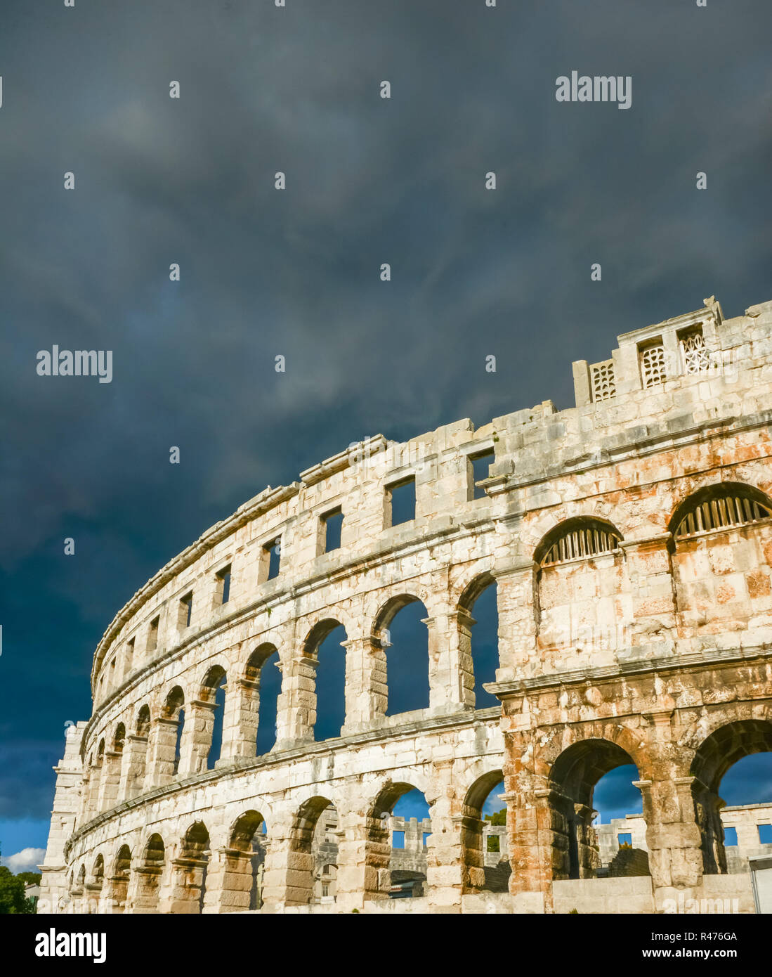 Ancient amphitheater in Pula Croatia Stock Photo - Alamy
