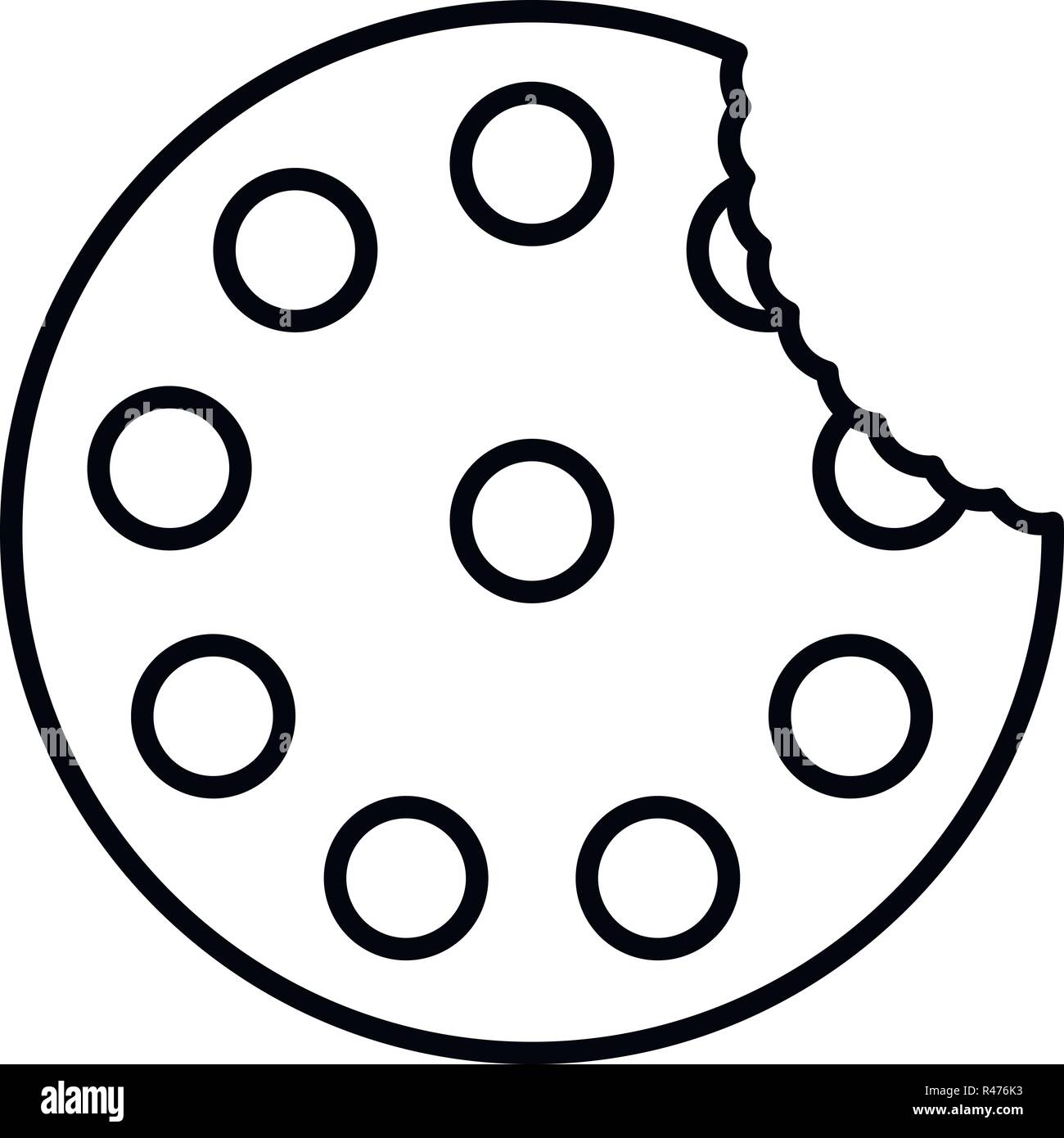 Bite sugar cookie icon, outline style Stock Vector Image & Art - Alamy