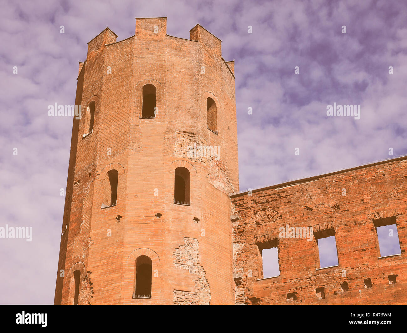 Retro looking Torri Palatine Turin Stock Photo - Alamy