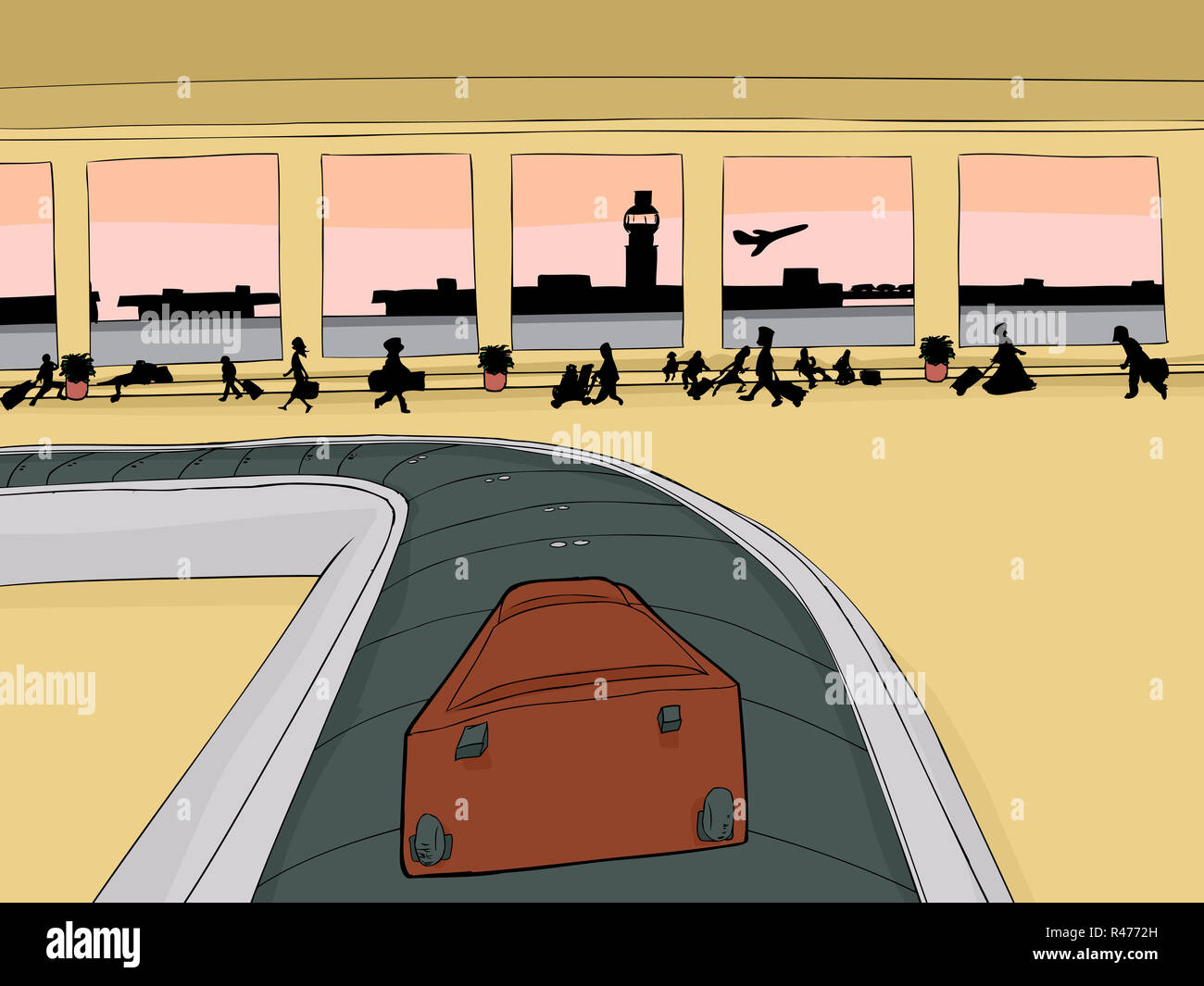 Suitcase on Baggage Carousel Stock Photo - Alamy