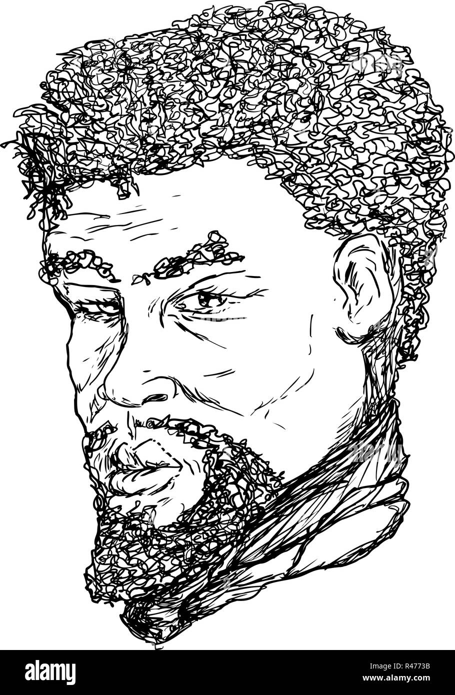 African Man Outline Stock Photo - Alamy