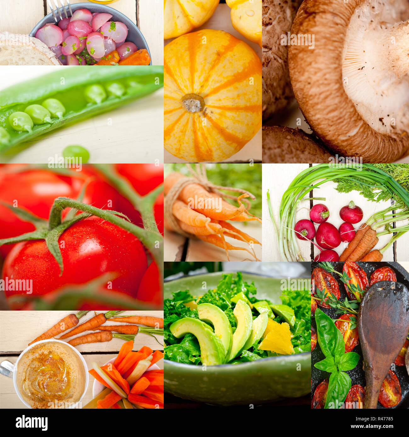 hearthy vegetables collage composition Stock Photo - Alamy