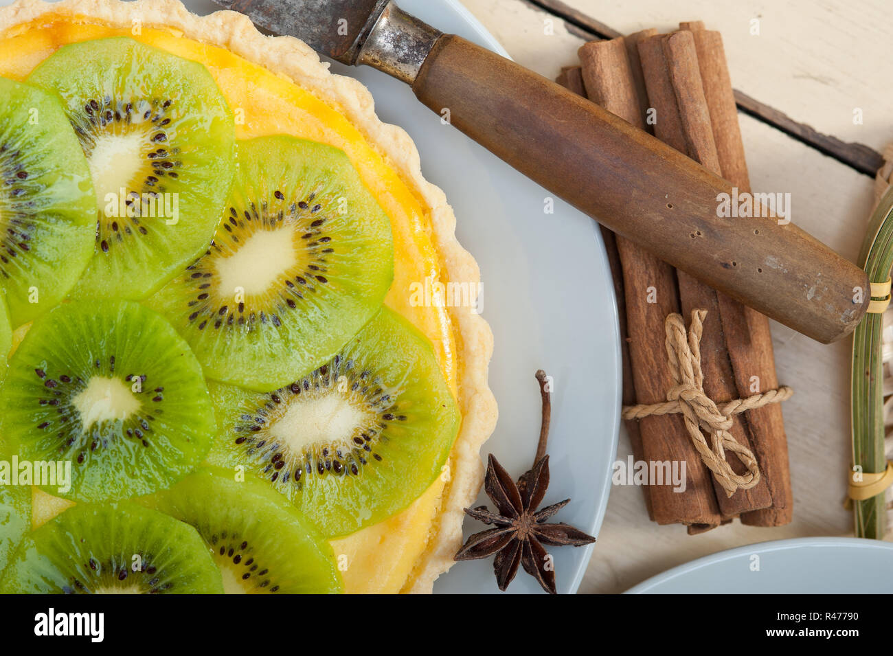 kiwi pie tart and spices Stock Photo - Alamy