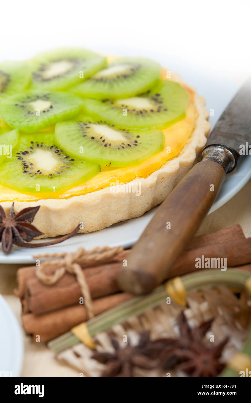kiwi pie tart and spices Stock Photo - Alamy