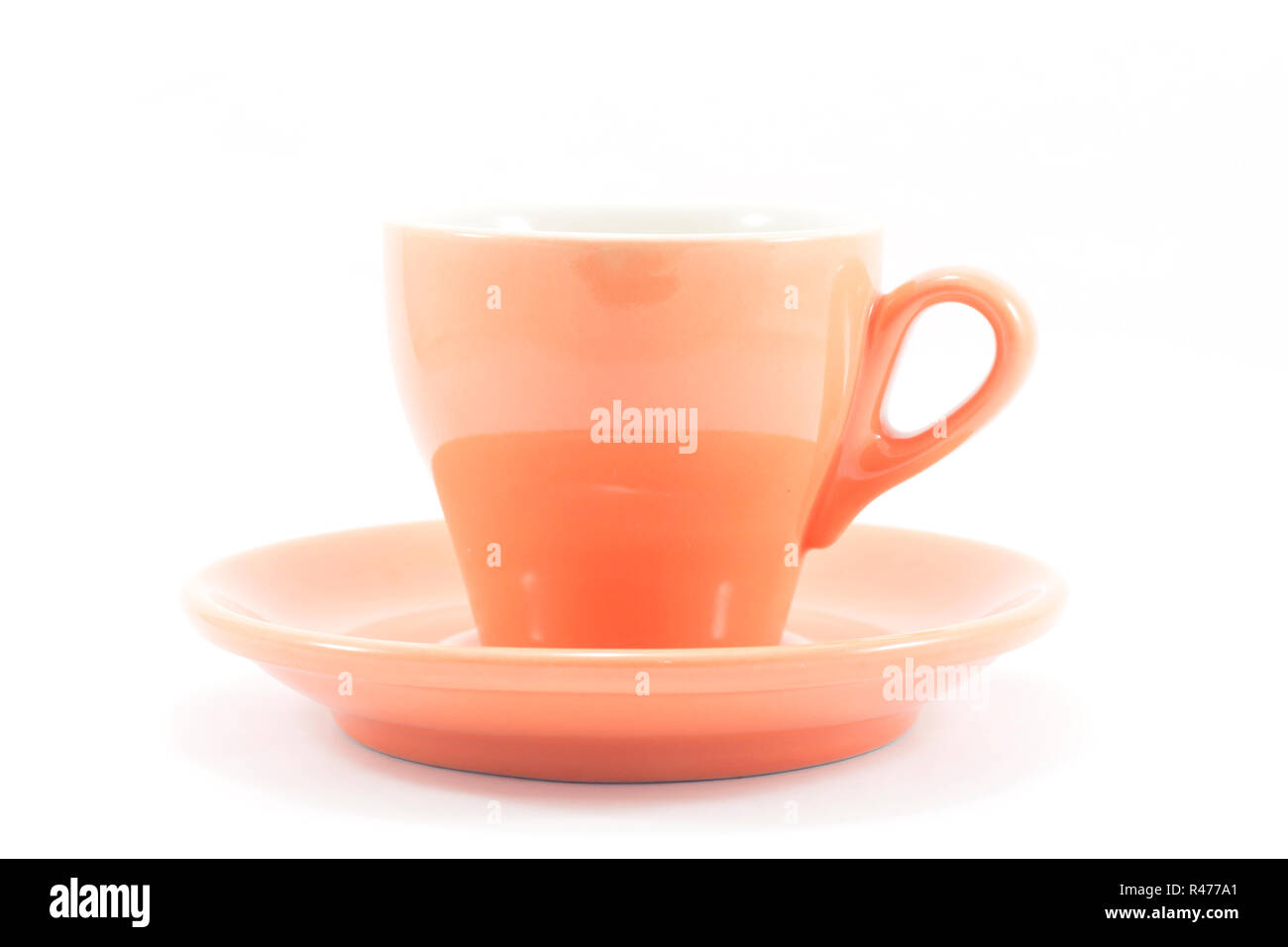 Orange coffee cup isolated on white background Stock Photo - Alamy
