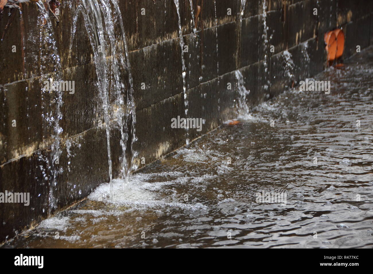 Perspective of Embankment under Pressure with Water Spraying Stock ...
