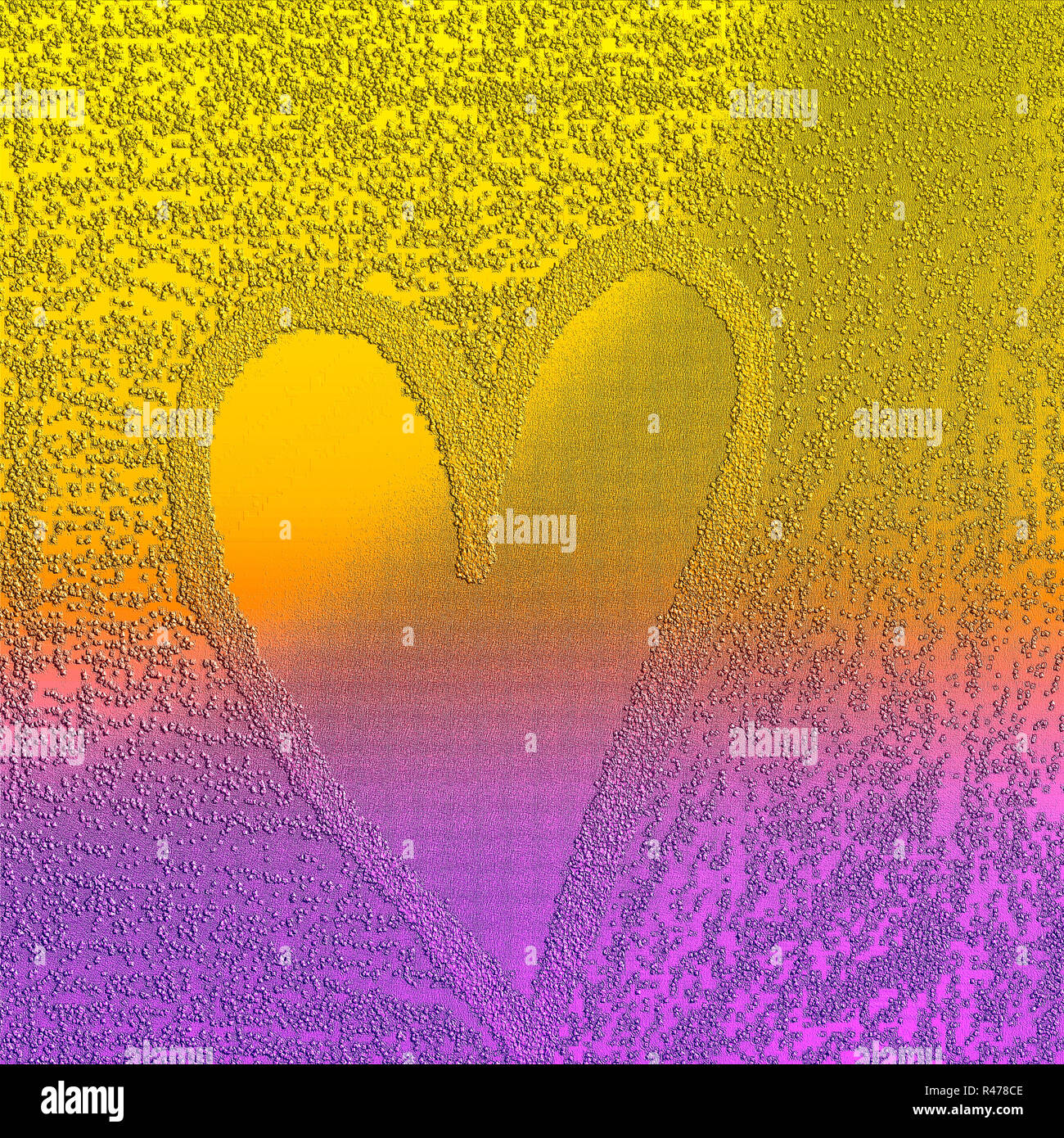 3D heart Embossed on sand textured background. Tinted textured ...