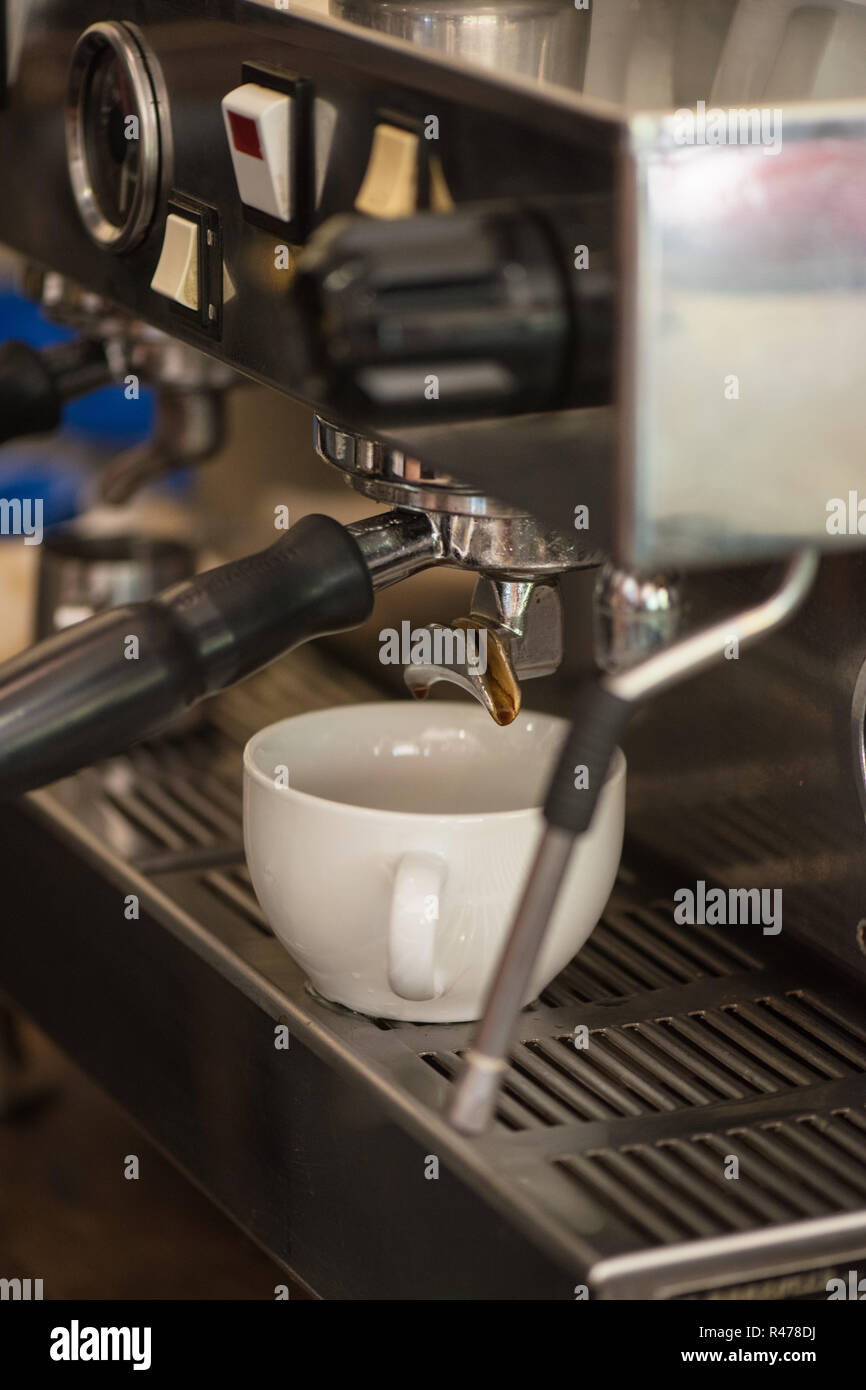 preparing coffee in cafe Stock Photo - Alamy