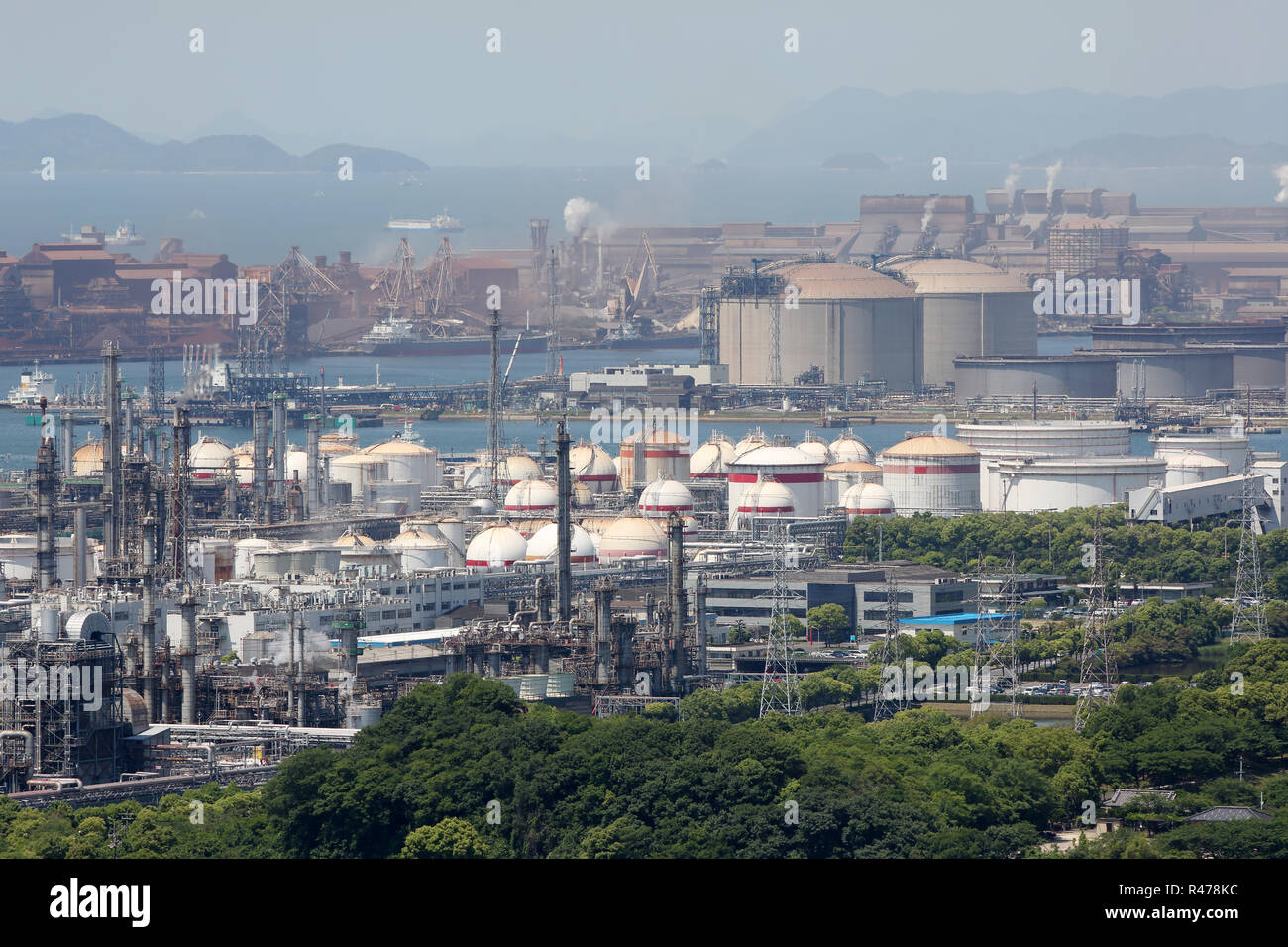 oil tanks, industrial area Stock Photo - Alamy