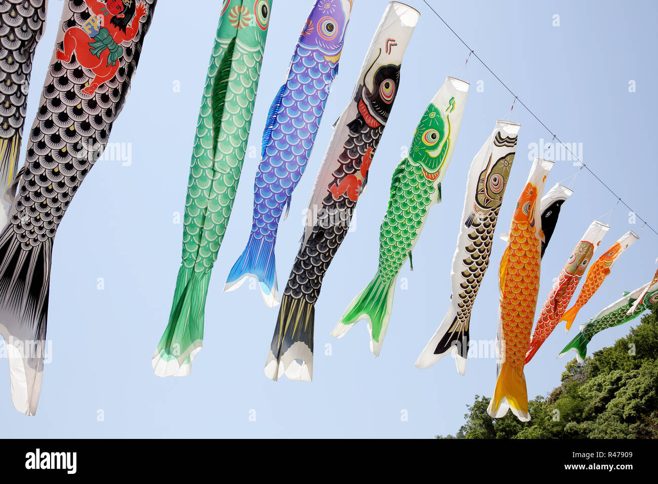 Japanese carp kite streamer Stock Photo - Alamy