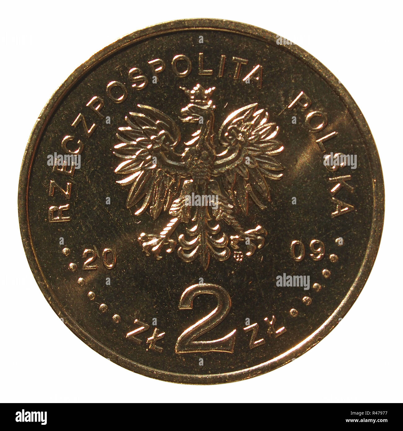 Polish 2 zloti coin Stock Photo - Alamy