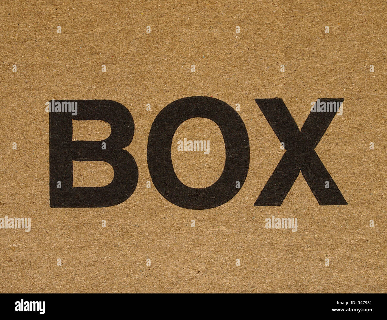 Box label on cardboard Stock Photo - Alamy