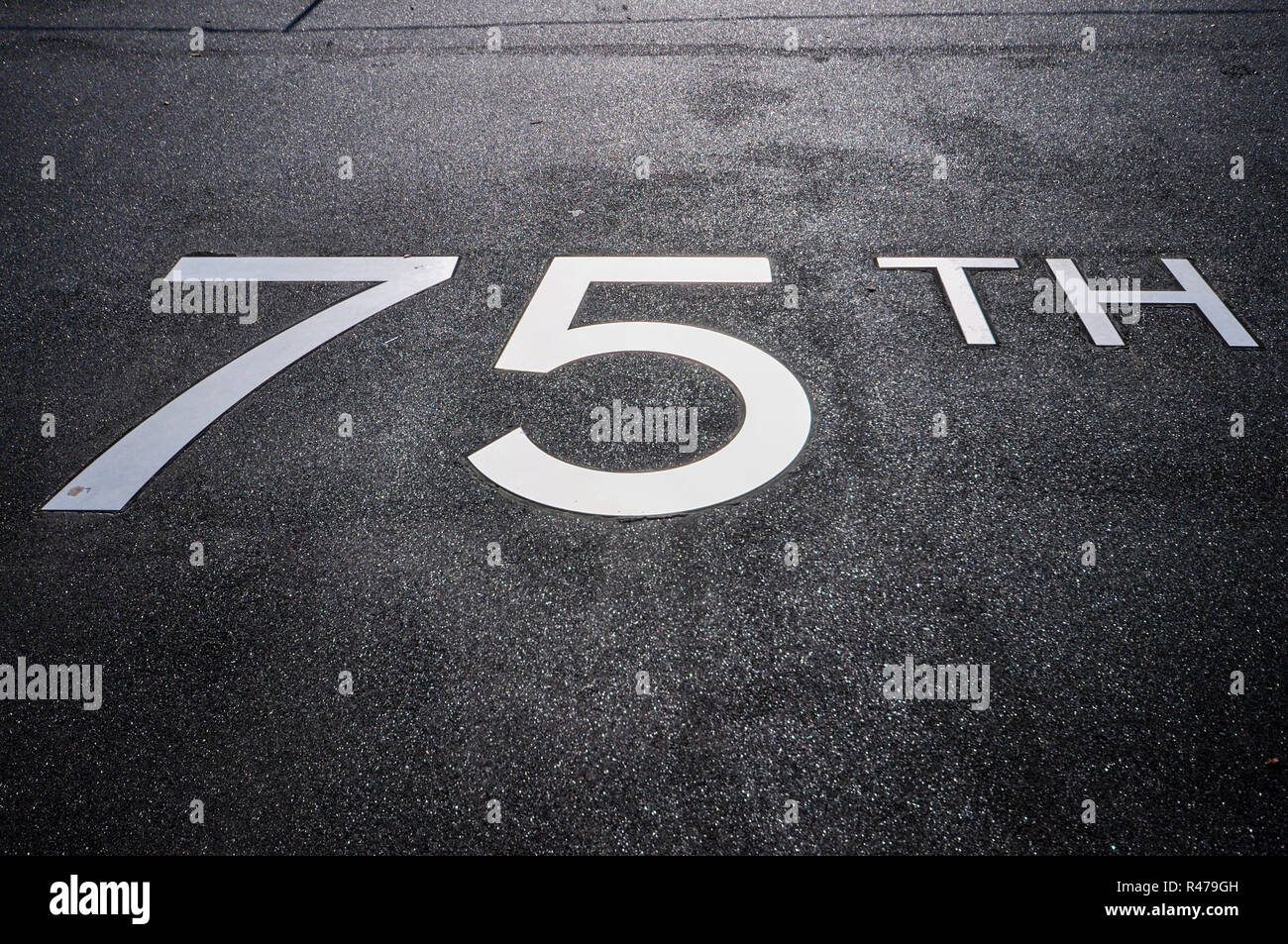 metal lettering at promenade in front of hotel New York Rotterdam ...