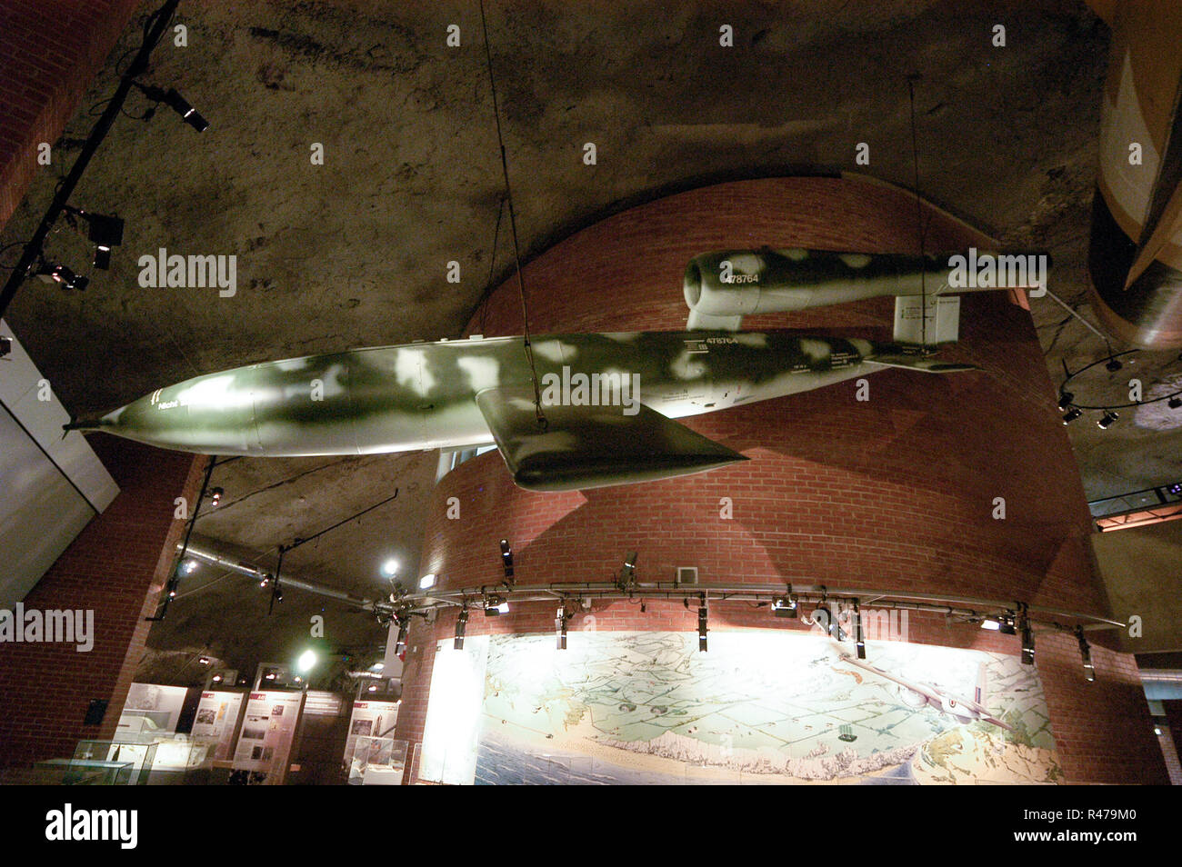 Some of the exhibits on display such as the V1 rocket on display at La ...