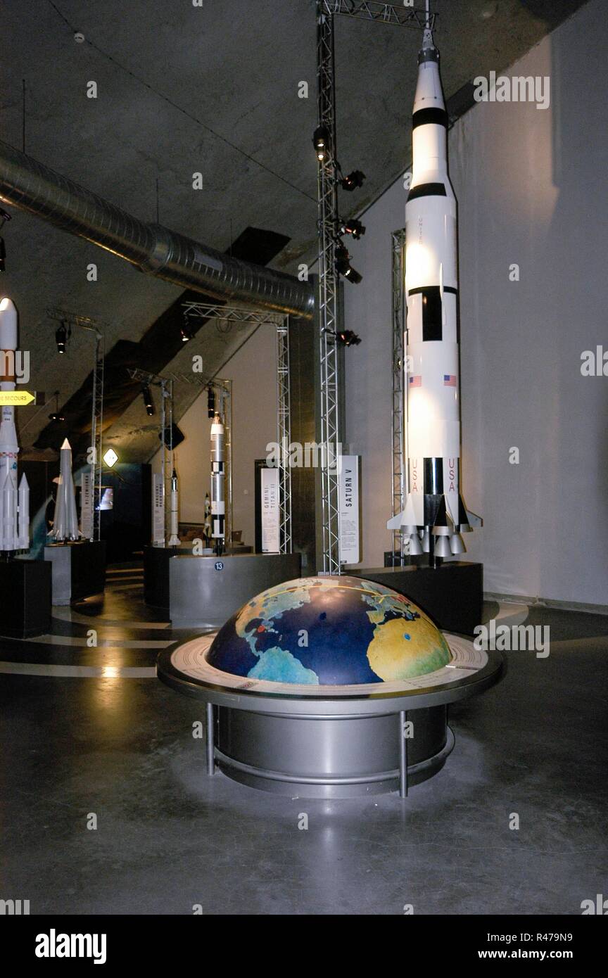A display of rockets from NASA where captured German rocket scientists ...