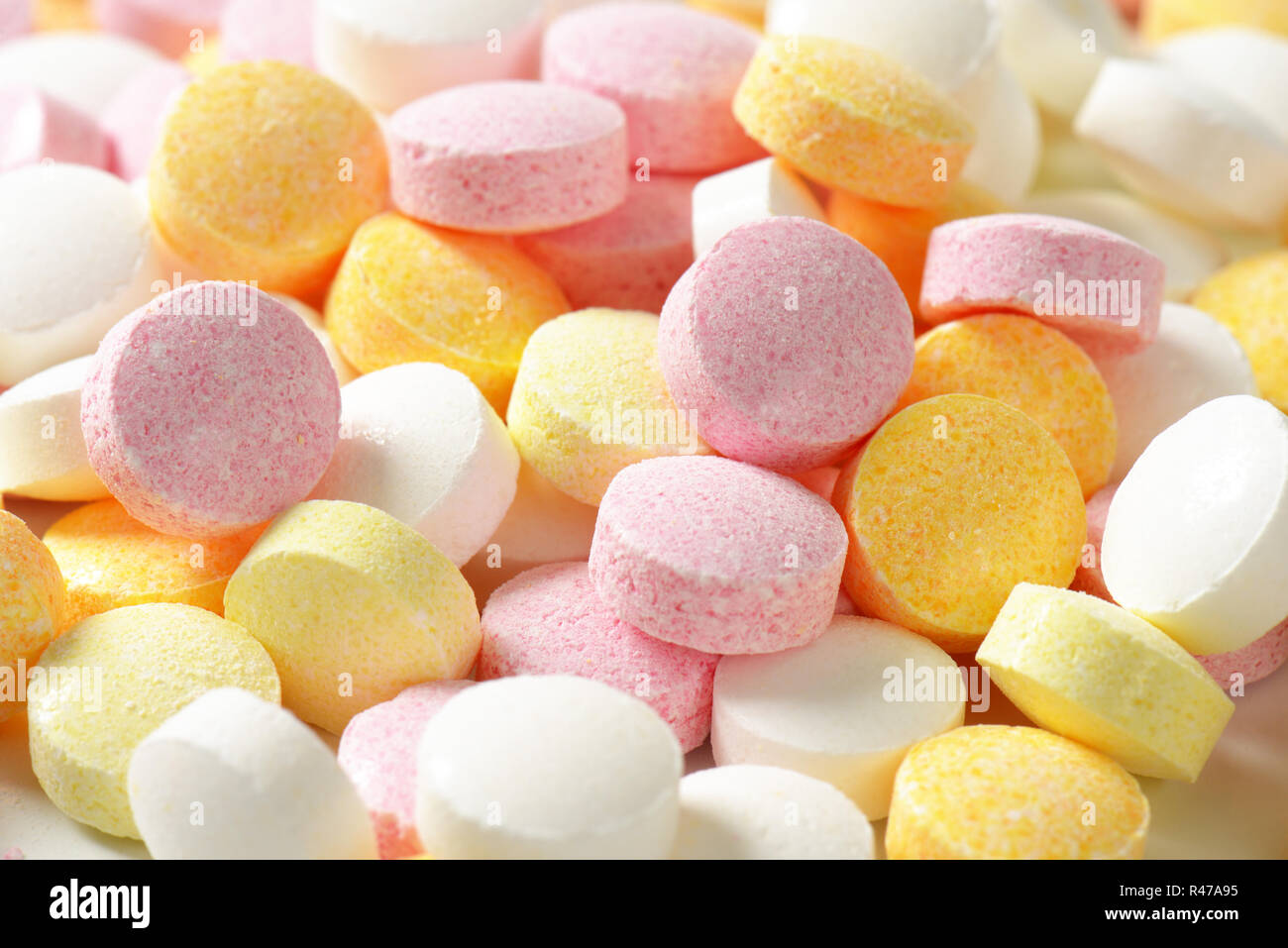 Fruit flavor pressed sugar candy Stock Photo - Alamy