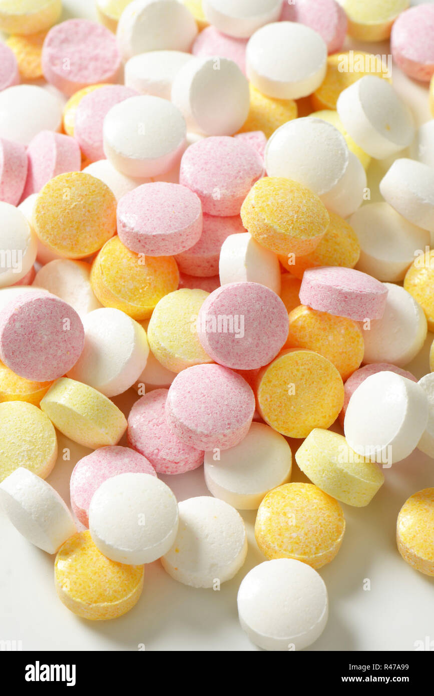 Fruit flavor pressed sugar candy Stock Photo - Alamy