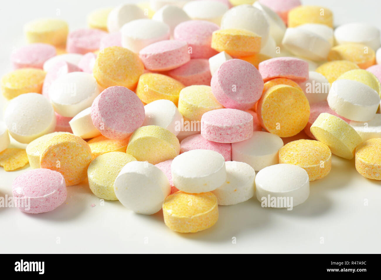 Fruit flavor pressed sugar candy Stock Photo - Alamy