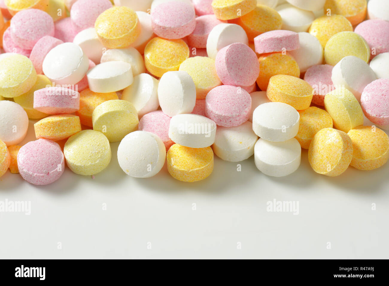 Fruit flavor pressed sugar candy Stock Photo - Alamy