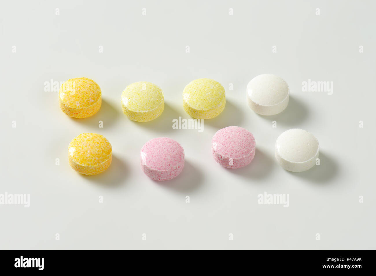 Fruit flavor pressed sugar candy Stock Photo - Alamy