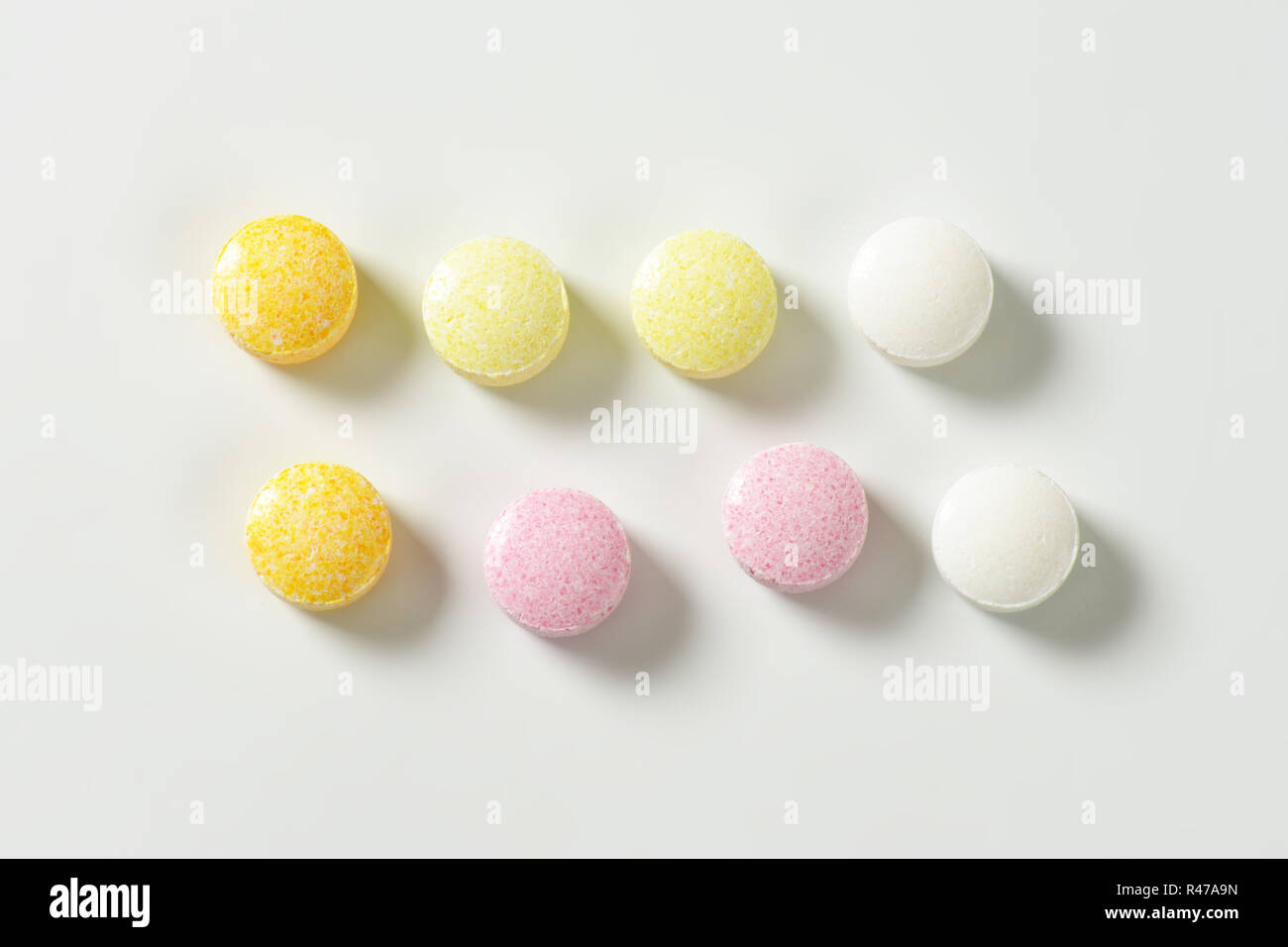 Fruit flavor pressed sugar candy Stock Photo - Alamy